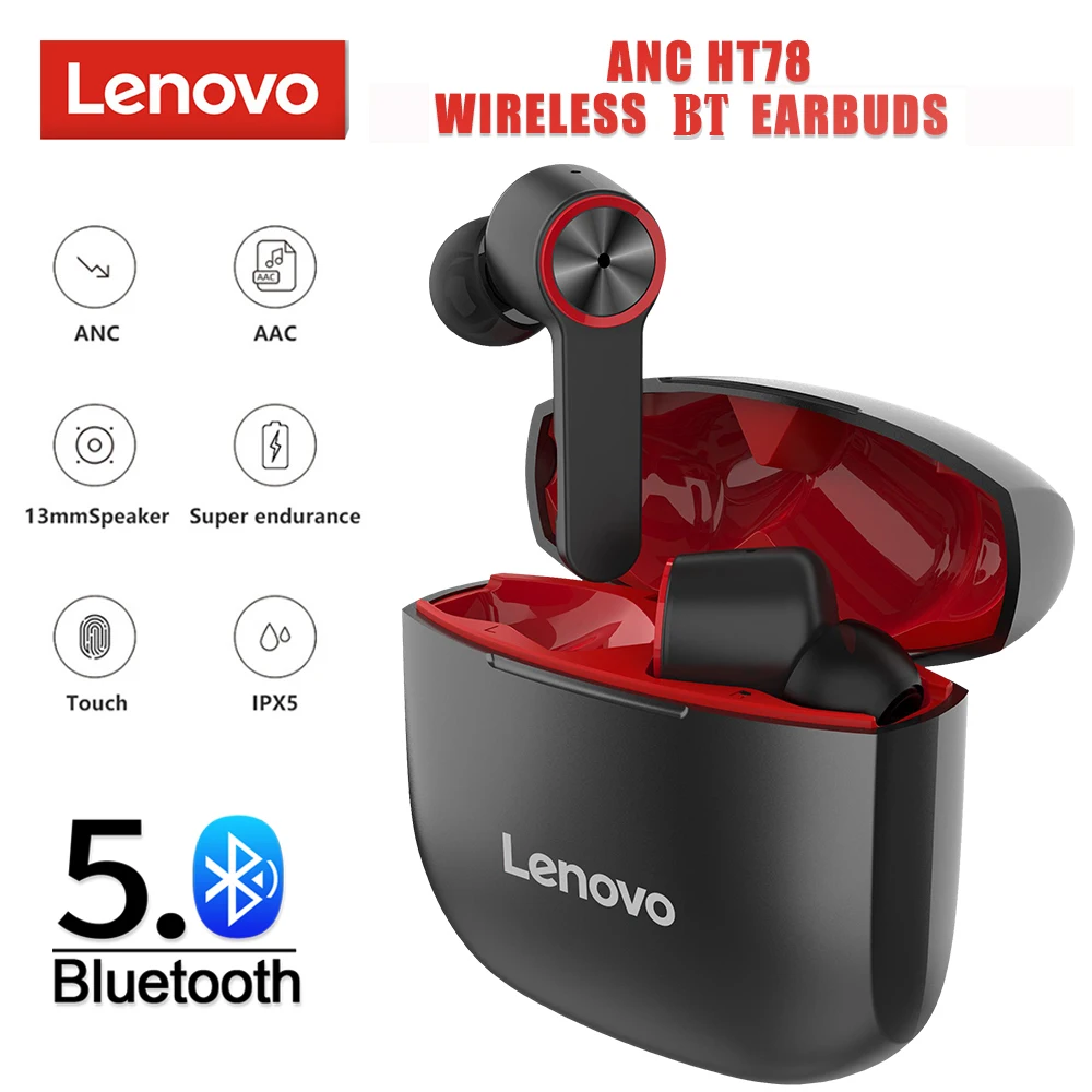 Lenovo HT78 Headphones Wireless upgrade Earphone Waterproof Hifi ANC ...