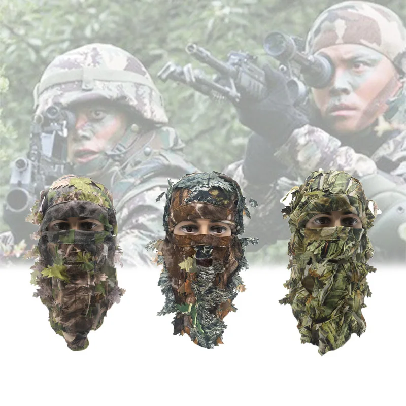 Airsoft Mask 3D Leaf Blind Mask Outdoor Multi Functional Camping ...