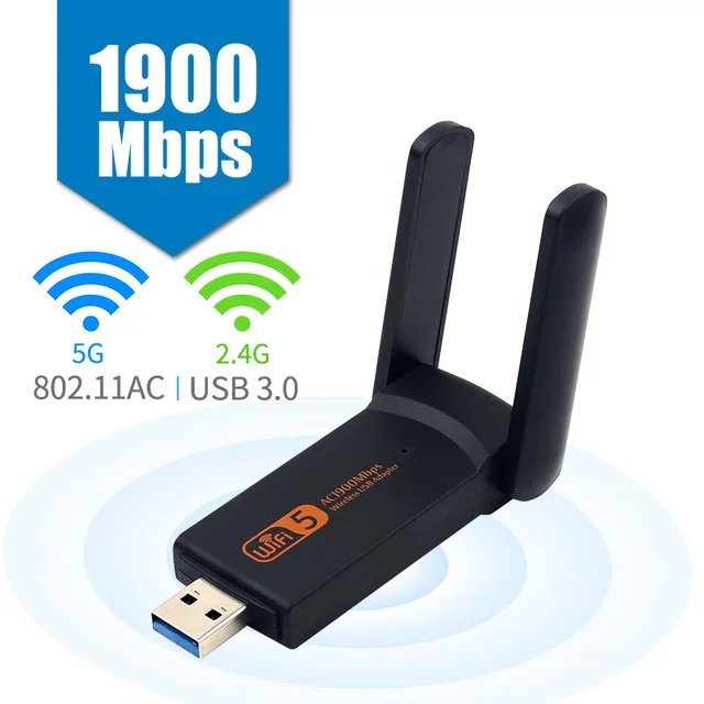 USB WiFi Adapter 1900Mbps Dual Band 2.4G/5Ghz USB3.0 Wireless WIFI Lan Adapter Dongle 802.11ac ...