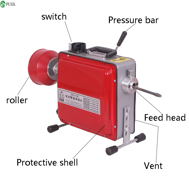 150-Electric-Pipe-Dredging-Machine-Sewer-Dredger-Toilet-Floor-Drain ...