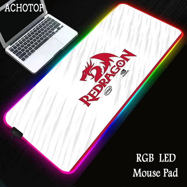 Red Dragon LED Gaming Mouse Pad RGB Large Gamer Mousepad USB Backlit ...