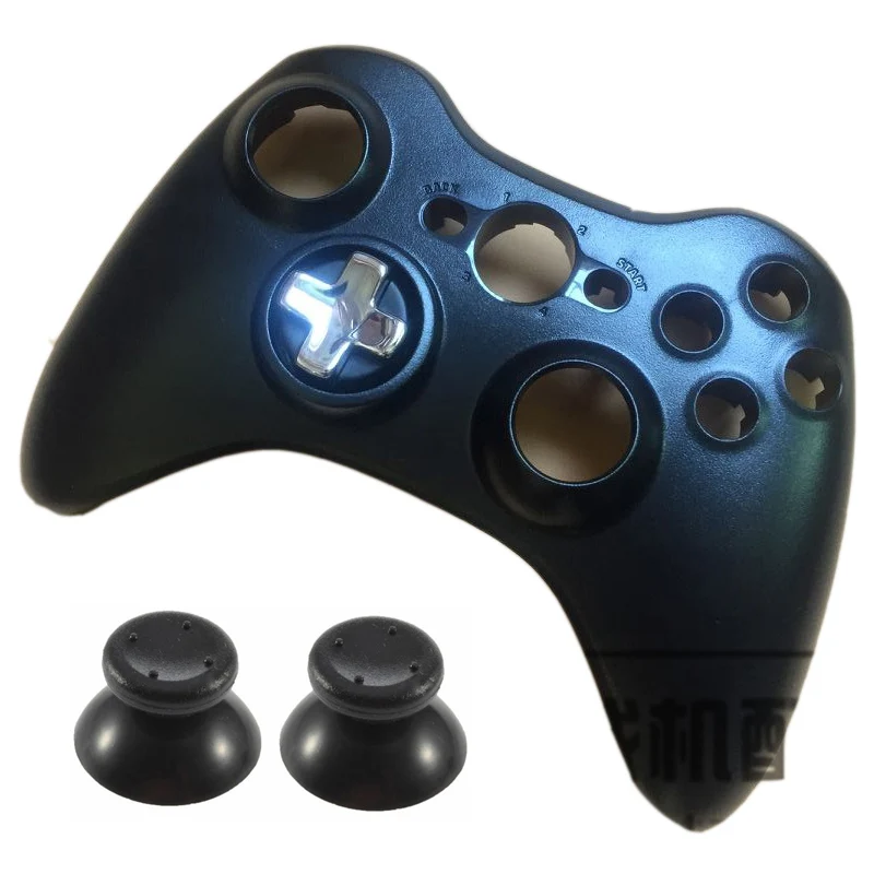Black-Controller-Front-Housing-Shell-Replacement-Case-Cover-With-D-pad ...