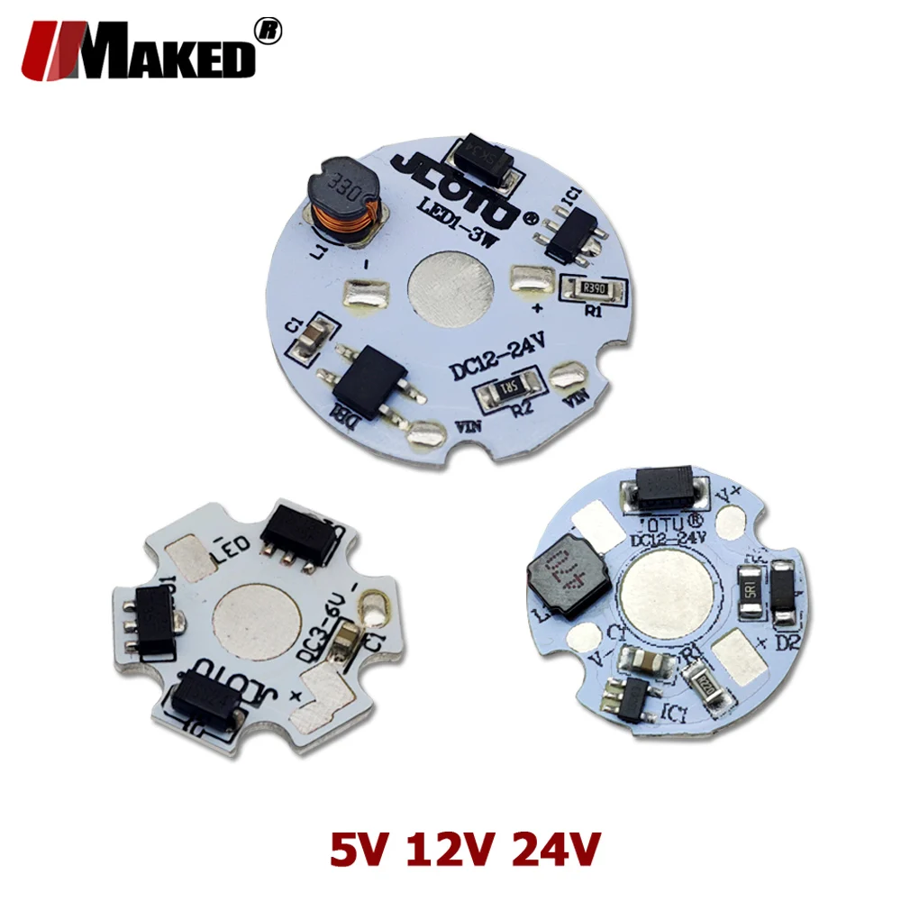 High Power LED PCB Plate input DC3-6V 5-12V 12-24V 1LED Aliminum ...