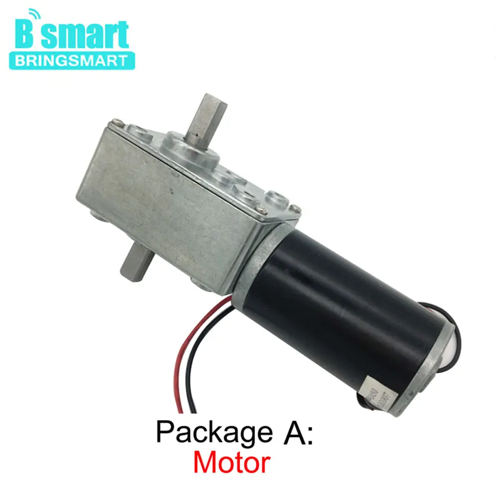 Bringsmart A58SW31ZYS DC Worm Gear Motor 12 24V Double Shaft Reducer Self Locking Gerabox ...