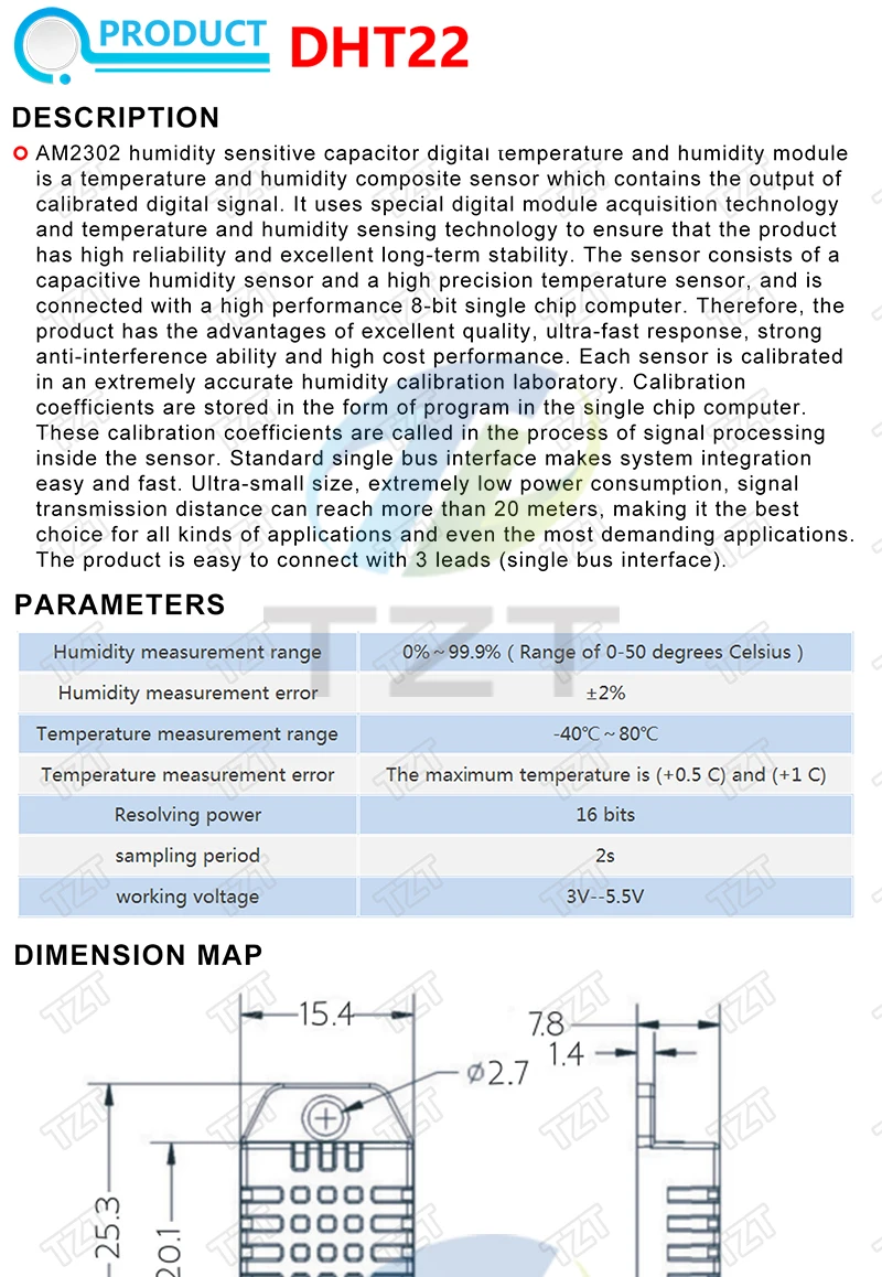 Digital Temperature Sensor / Humidity Sensor DHT11 DHT22 AM2302 AM2301 AM2320 MW33 Sensor And ...
