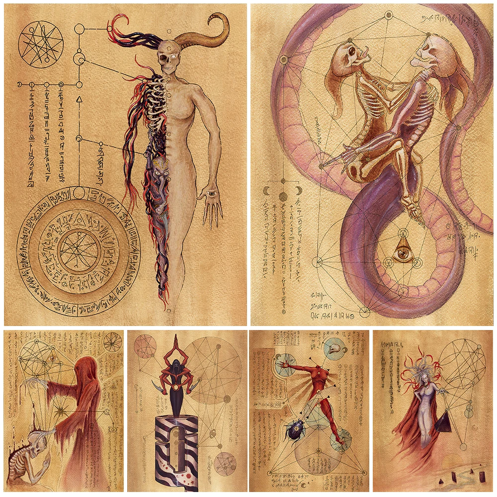 Dark-Demons-Monsters-And-Sacred-Geometry-Wall-Art-Canvas-Painting ...