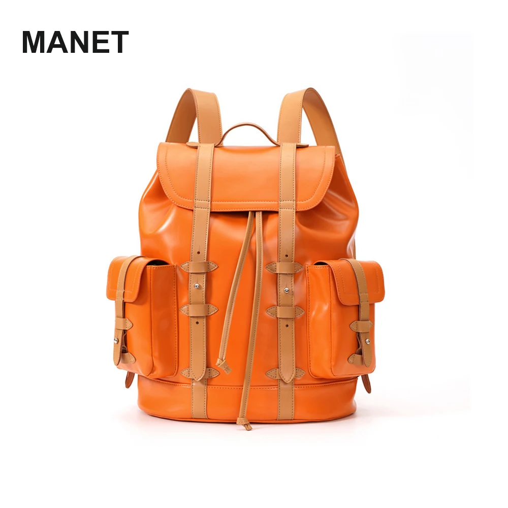Orange-Leather-Outdoor-Bag-for-Men-Large-Capacity-19-6-Laptop-Backpack ...