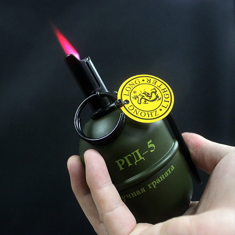Direct-Injection-Lighter-Military-Grenade-Lighter-Windproof-Gas-Igniter ...