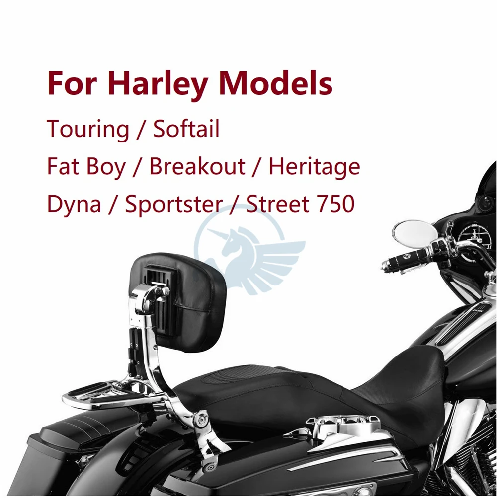 Motorcycle Rider Driver Passenger Backrest Back Rest For Harley ...