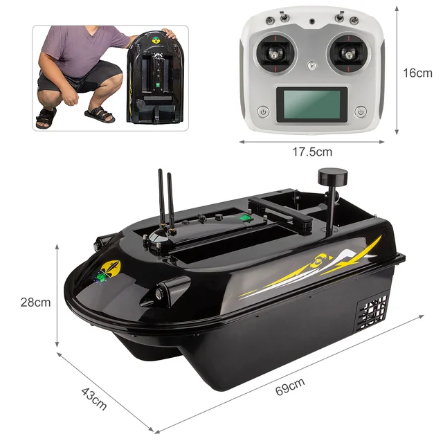 GPS Sea Fishing RC Bait Boat Sonar Fish Finder Auto Navigation 3Hull ...