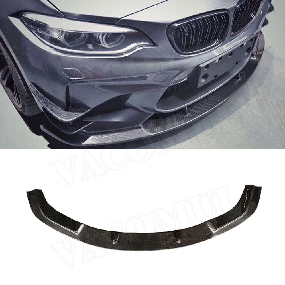 2 Series Carbon Fiber Front Bumper Lip Spoiler for BMW F87 M2 2016 2017 ...