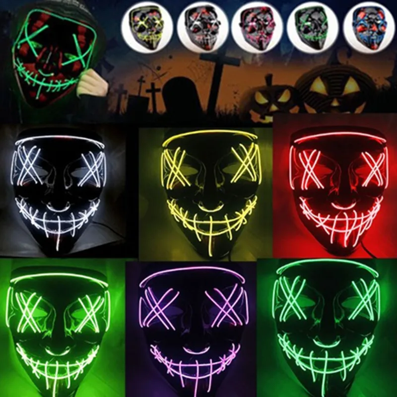 Halloween-LED-Glowing-Mask-V-shaped-Blood-Horror-LED-Face-Mask-DJ-Party ...