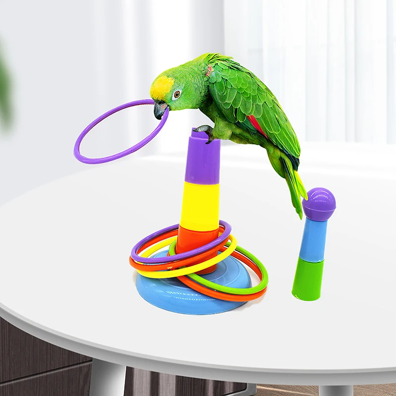 Parrot Stacking Ring Toys Set Intelligence Training Stacking Color ...