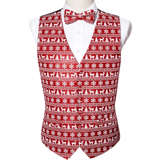 Red Tuxedo Vest Set