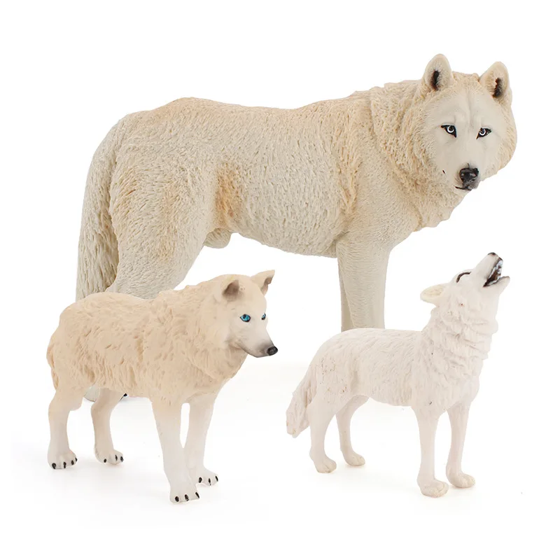 Simulation Wolf Animal Model Statue Educational Kids Toy Home Decor ...