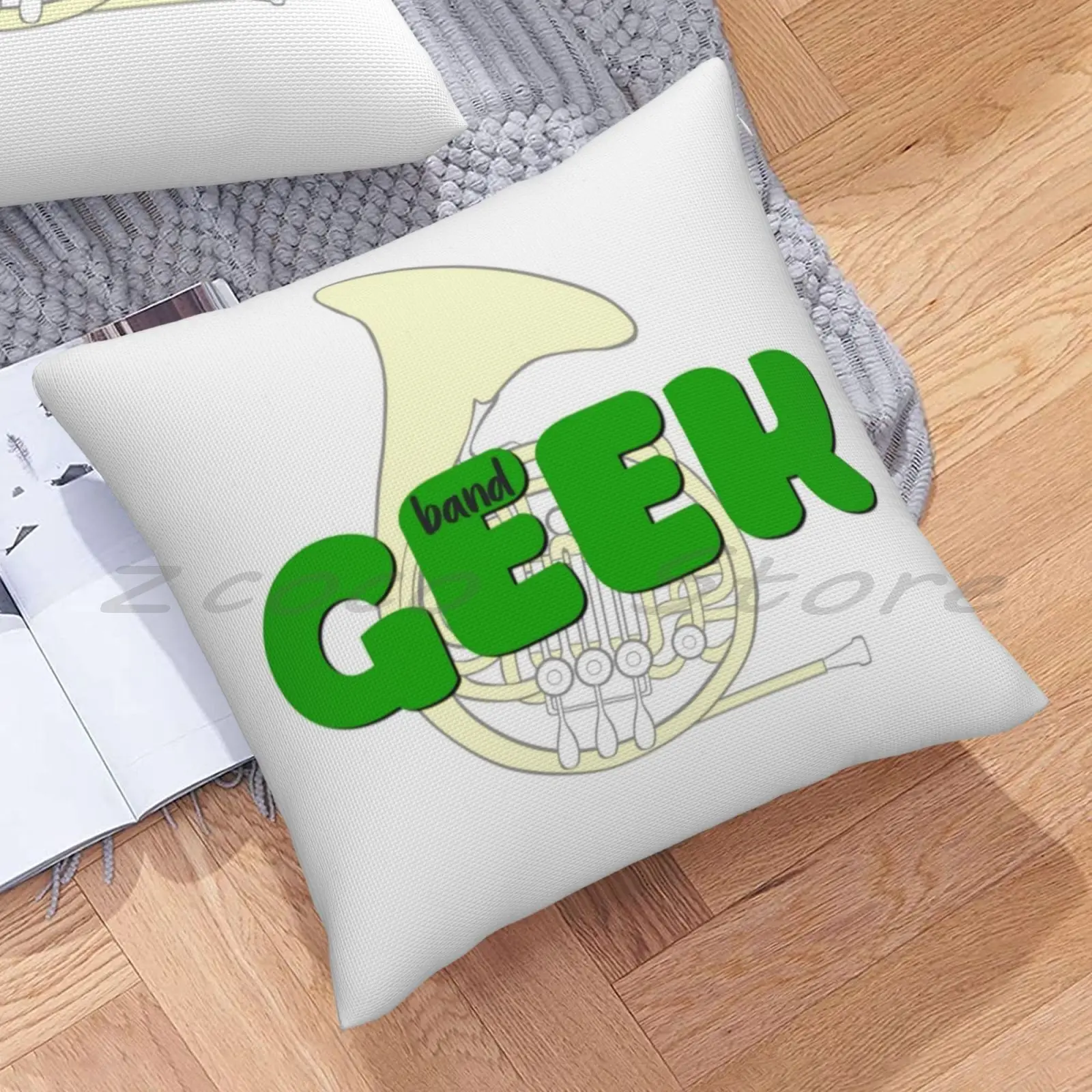 Band-Geek-French-Horn-Personalized-Diy-Pattern-Plush-Linen-Velvet ...