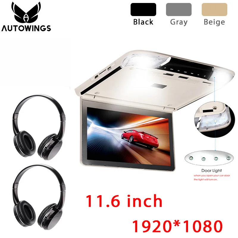 11.6 inch 1080P TFT Roof Mount Monitor Car Overhead Ceiling Touch ...