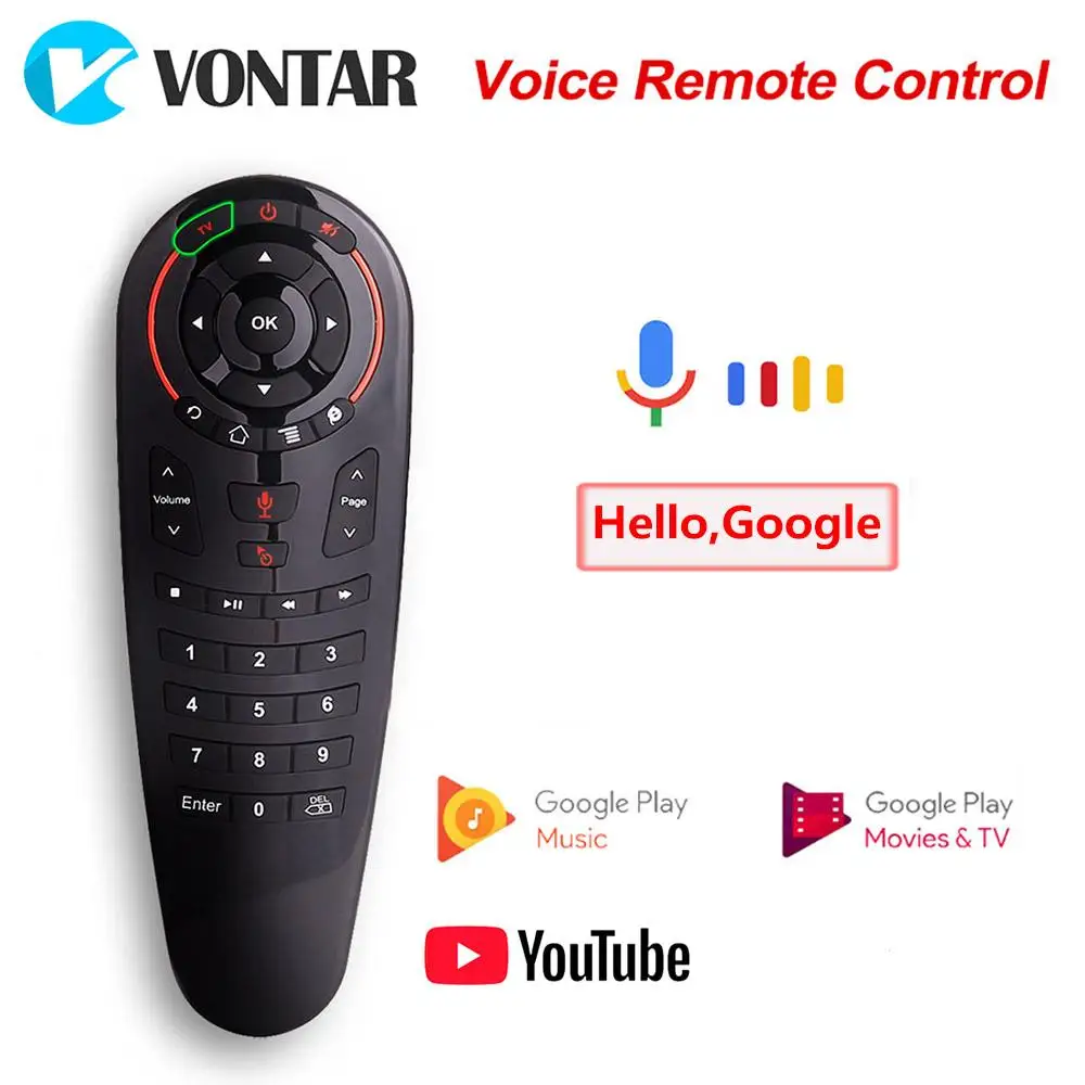 33 keys IR Learning G30S Air Mouse Voice Remote Control G30 Gyro ...