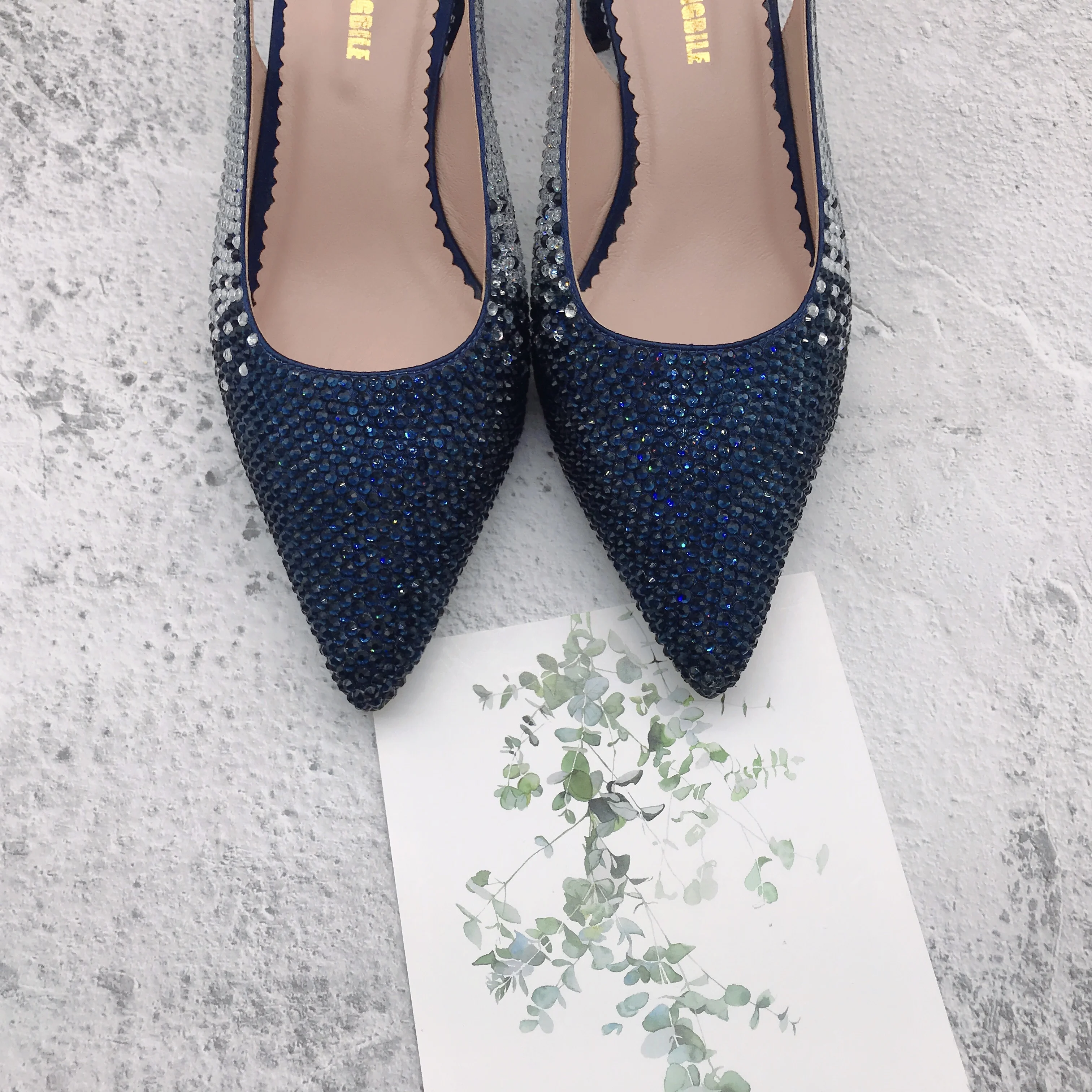 Navy Blue And Silver Shoes