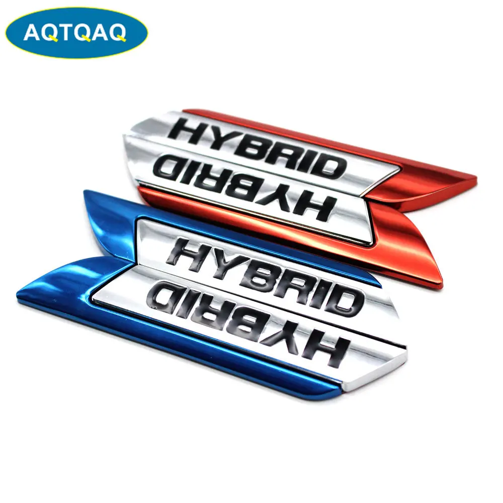 1Pair Personalized 3D Car Stickers Metal HYBRID Car Stickers Badge ...
