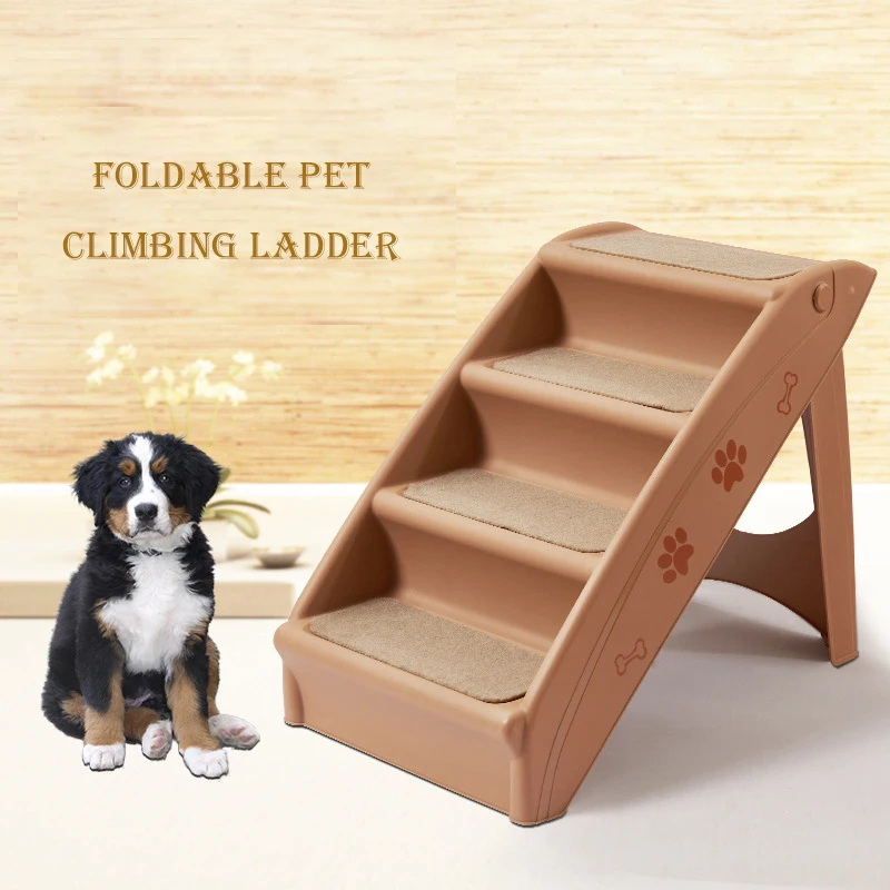 Pet Ladder 4 Steps Small Foldable Dog Stairs Thick Non-Slip Pet ...