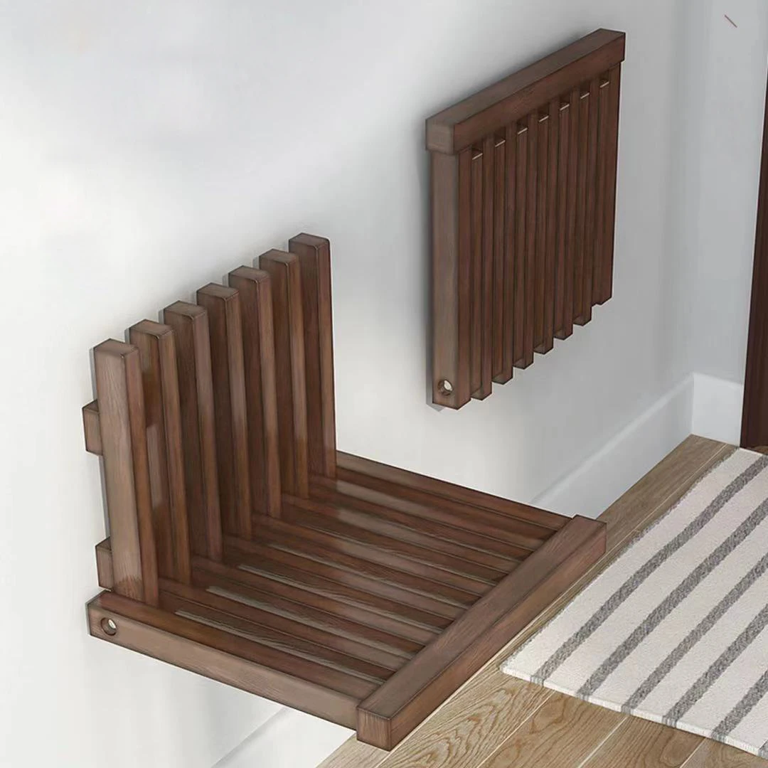 Hidden Wall Hanging Folding Stool Porch Chair Shoe Changing Wall ...