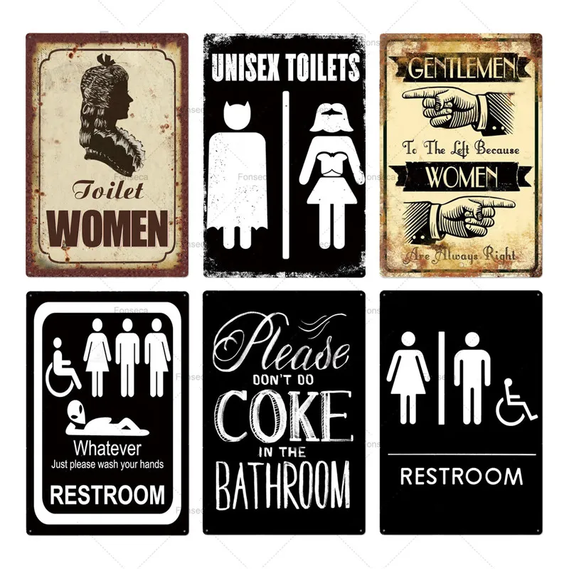 Vintage Toilet Signs