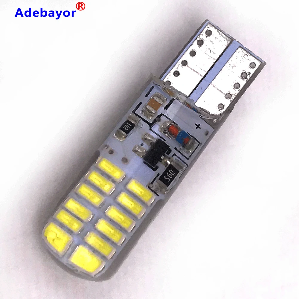 100pcs-T10-W5W-led-strobe-flash-silicone-gel-light-194-168-3014-24LED ...