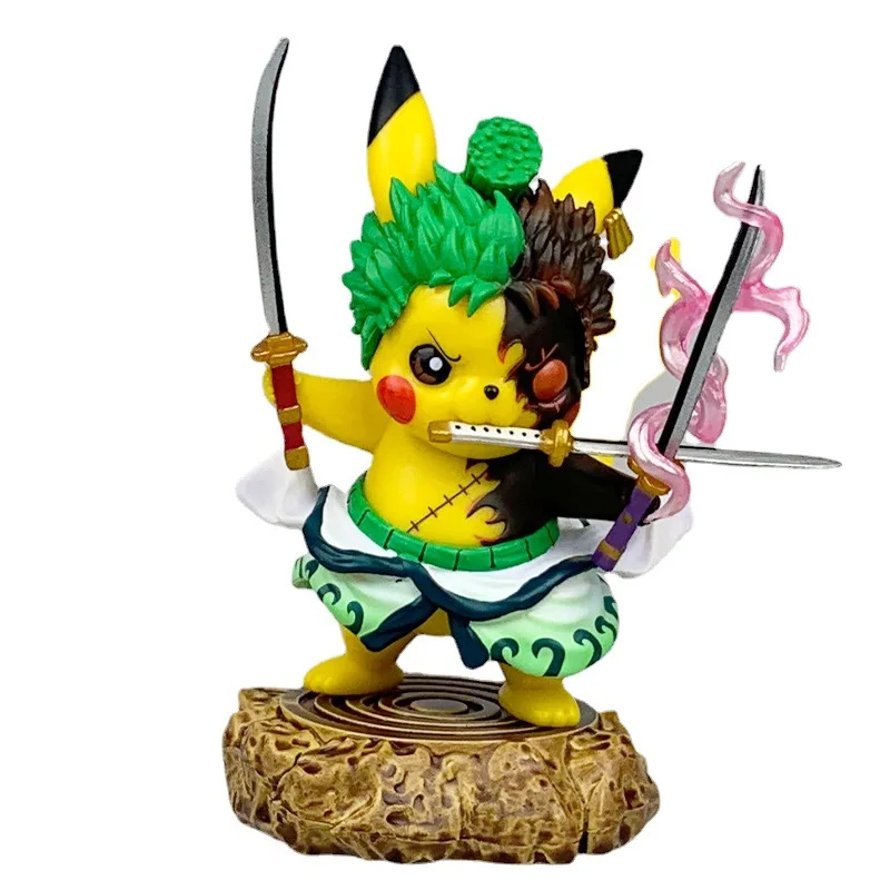 PVC 4" Kawaii Pikachu Roronoa Zoro Action Figure | One piece ...