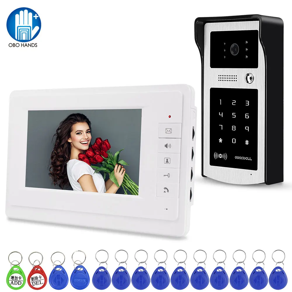Home-RFID-Video-Intercom-System-Video-Door-Phone-7-Indoor-Monitor ...