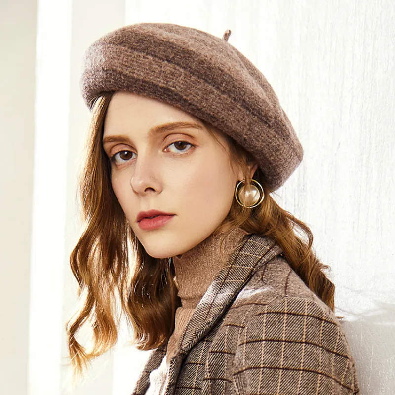 Sombrero de boina H772 para mujer, gorro de lana a la moda, sencillo ...