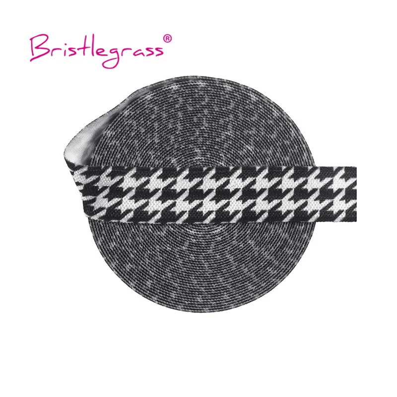 BRISTLEGRASS-2-5-10-Yard-5-8-15mm-Houndstooth-Print-Fold-Over-Elastic ...