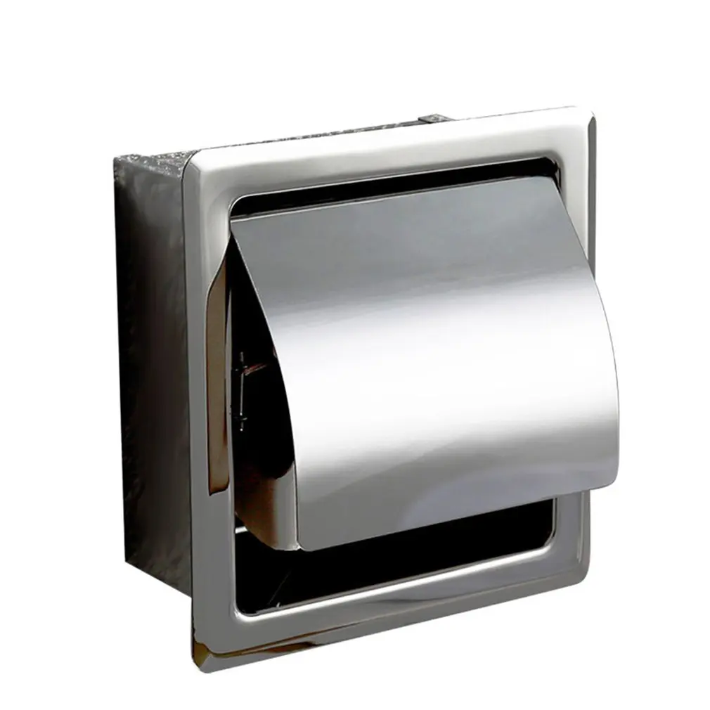 Stainless-Steel-Bathroom-Toilet-Roll-Paper-Holder-Box-Concealed-Wall ...