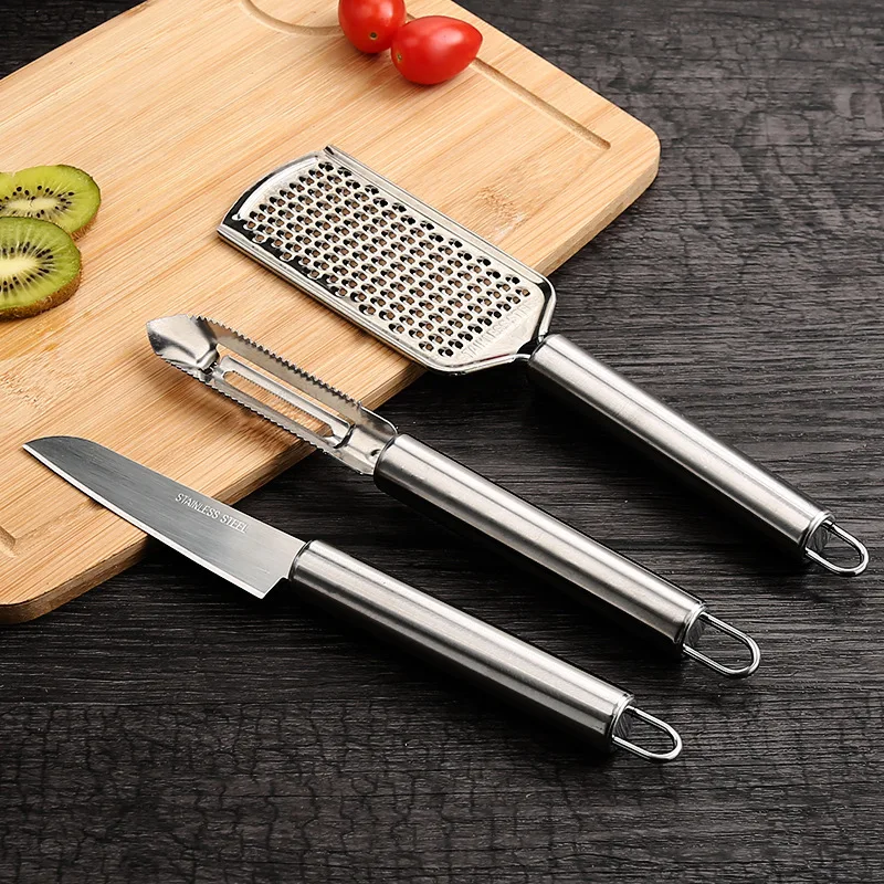 Three piece Stainless Steel Fruits Knife Function Go Scale Shaver ...