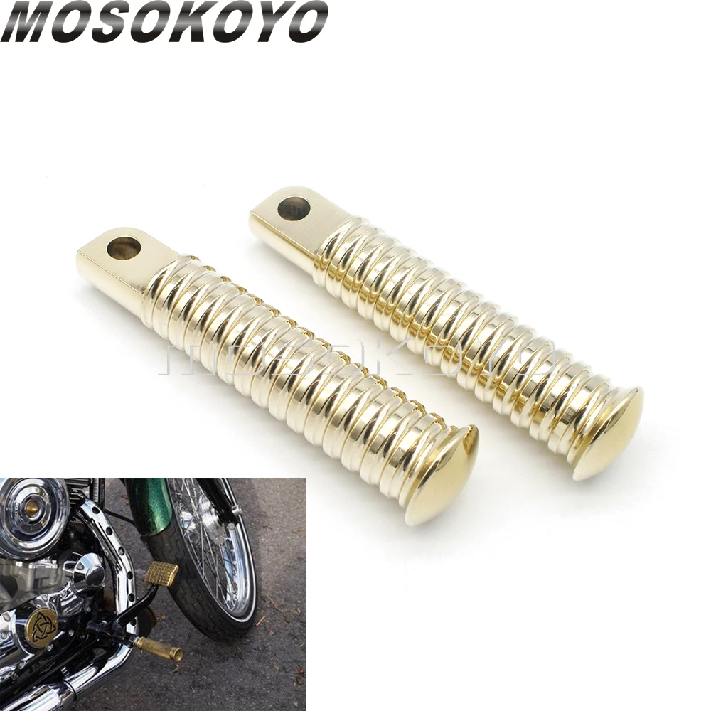 Brass Male Mount Footrest Footpegs Motorcycle Foot Pegs For Harley ...