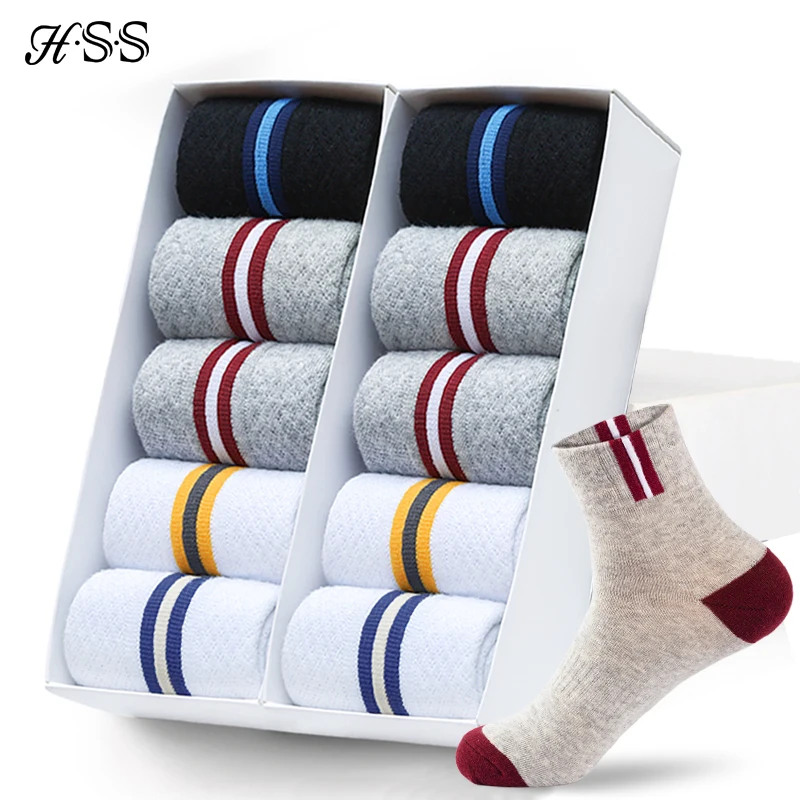 10Pairs-Lot-HSS-Brand-Cotton-Men-Socks-High-Quality-Hollow-Breathable ...