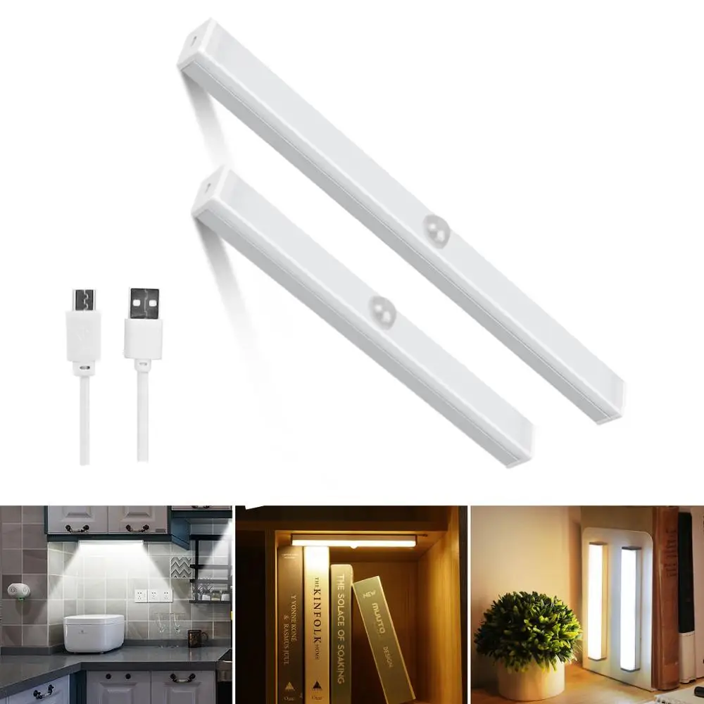 Pir-Motion-Sensor-Led-Bar-Light-Profile-USB-Rechargeable-Indoor ...