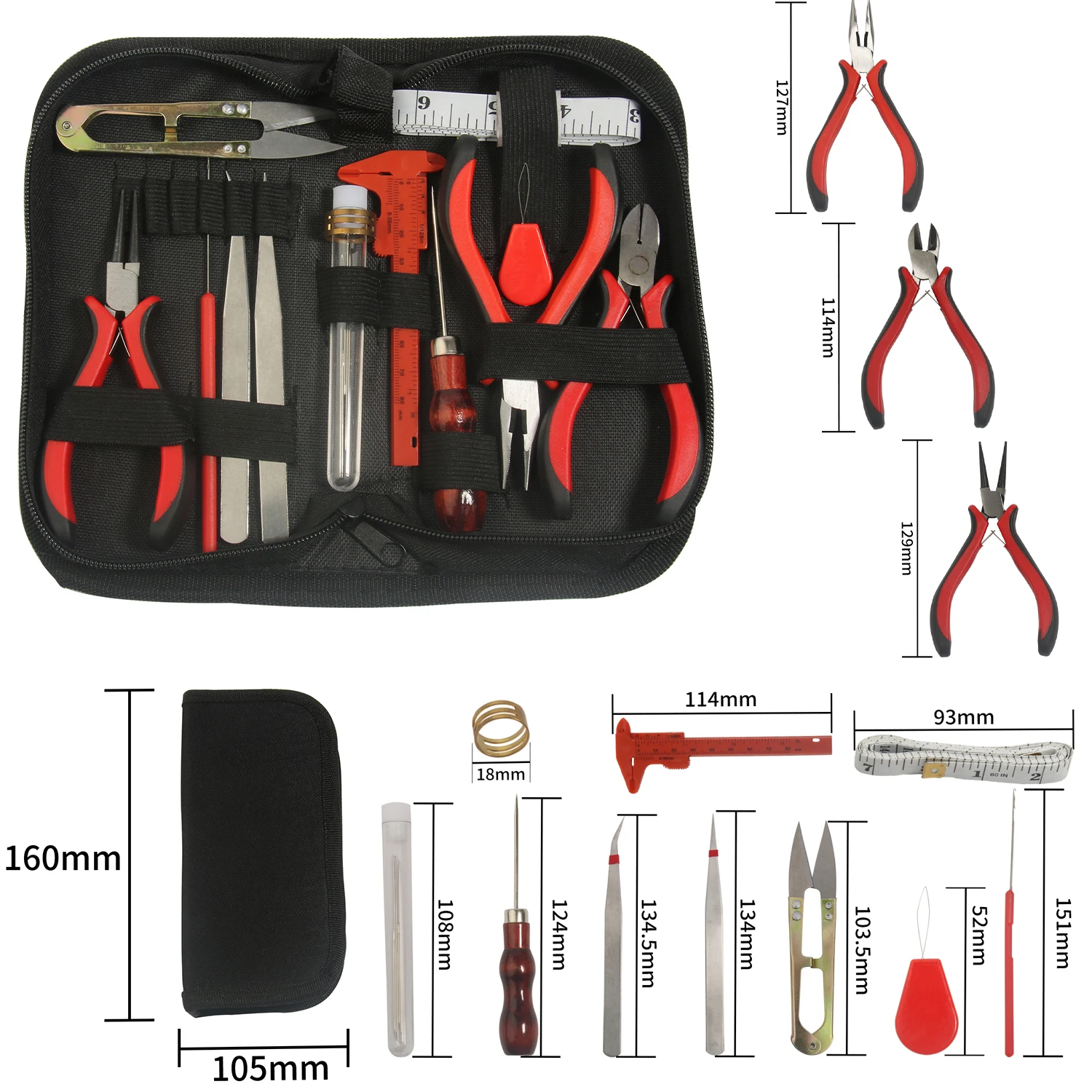 10pcs-set-Jewelry-Making-Supplies-Kits-Pliers-Tweezers-Jewelry-Beading ...