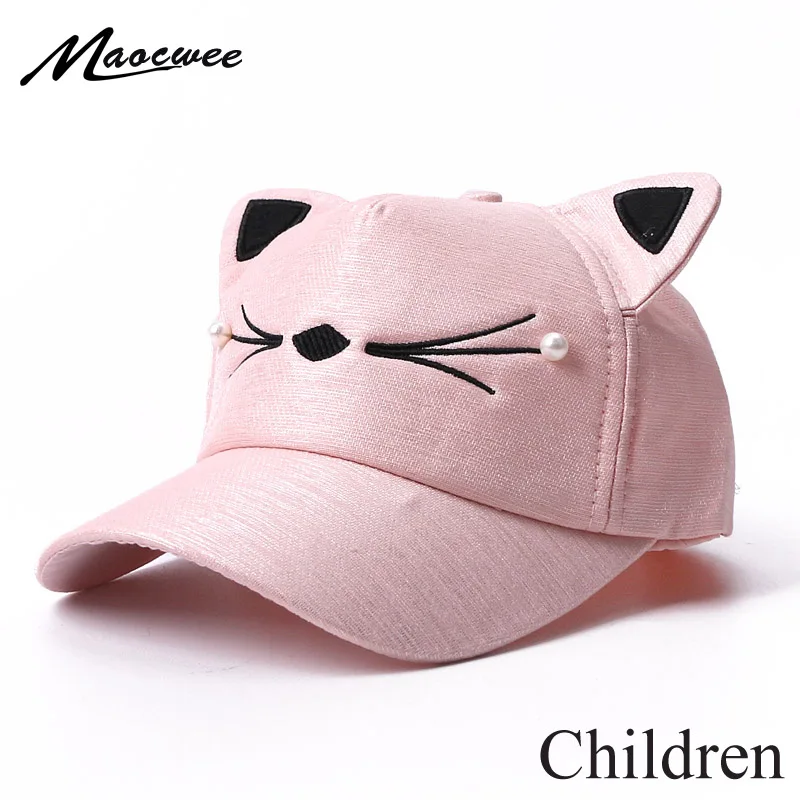 Cute-Ears-Cat-Baseball-Cap-for-Children-Girls-Boys-Pearl-Hat-Baseball ...