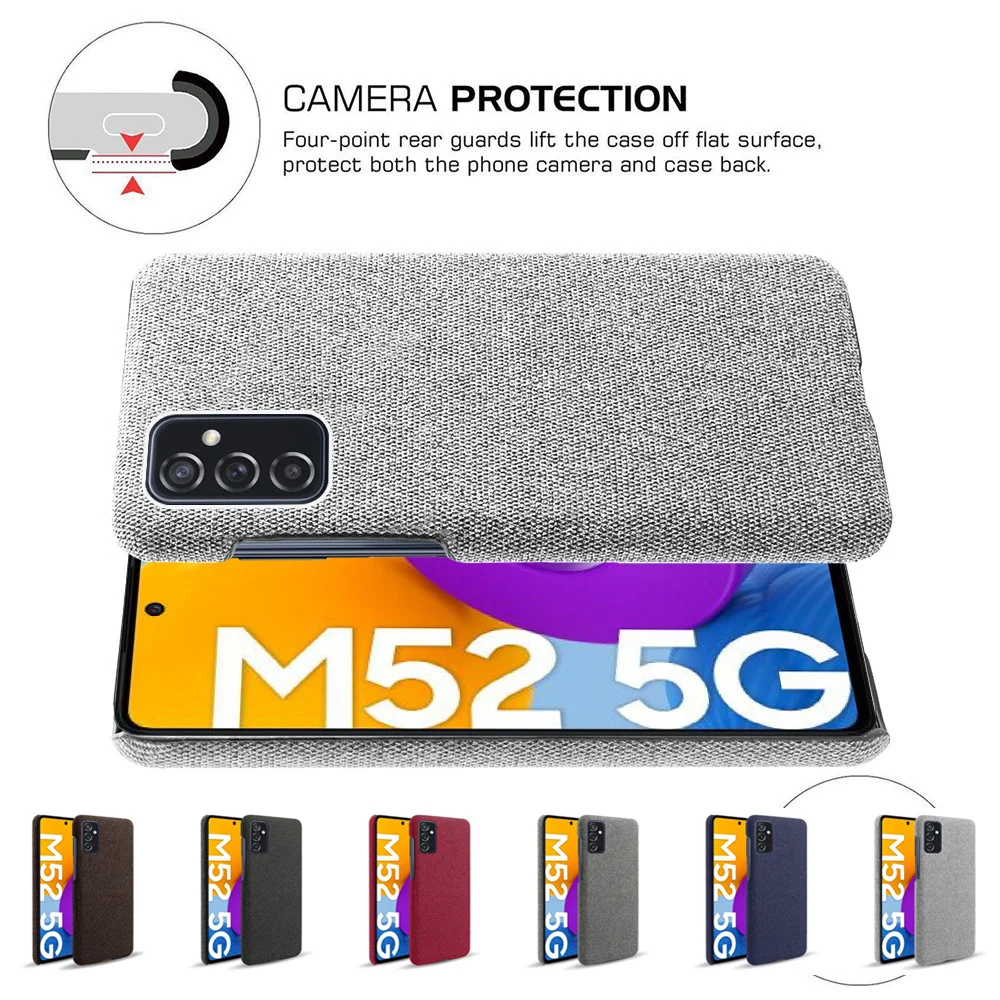 For Samsung Galaxy M52 5G Case Soft Premium Fabric and Anti Slip Grip ...