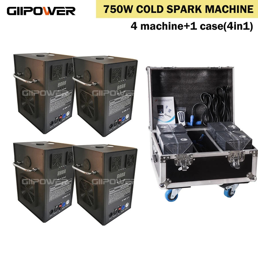 4pcs Cold Sparks Machine with Flight case DMX indoor firework machine ...