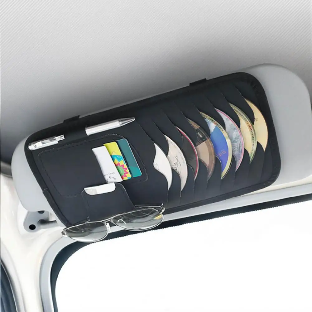 CD-Storage-Organizer-Multifunctional-Large-Capacity-Faux-Leather-Car ...