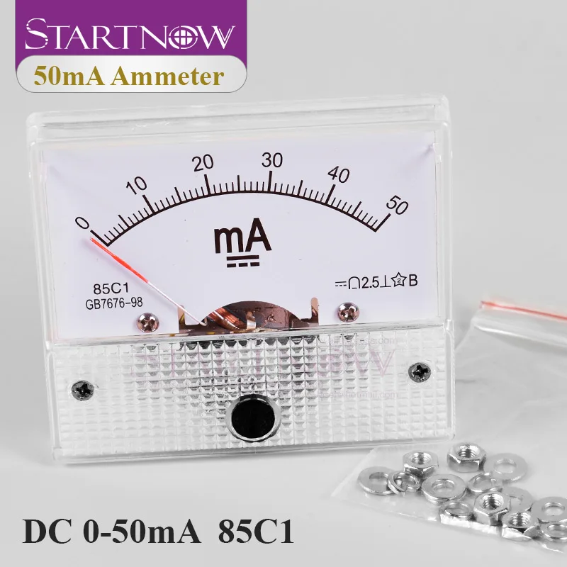 85C1 DC Analog Amperemeter 0-50mA Pointer Current Voltage Meter Gauge ...