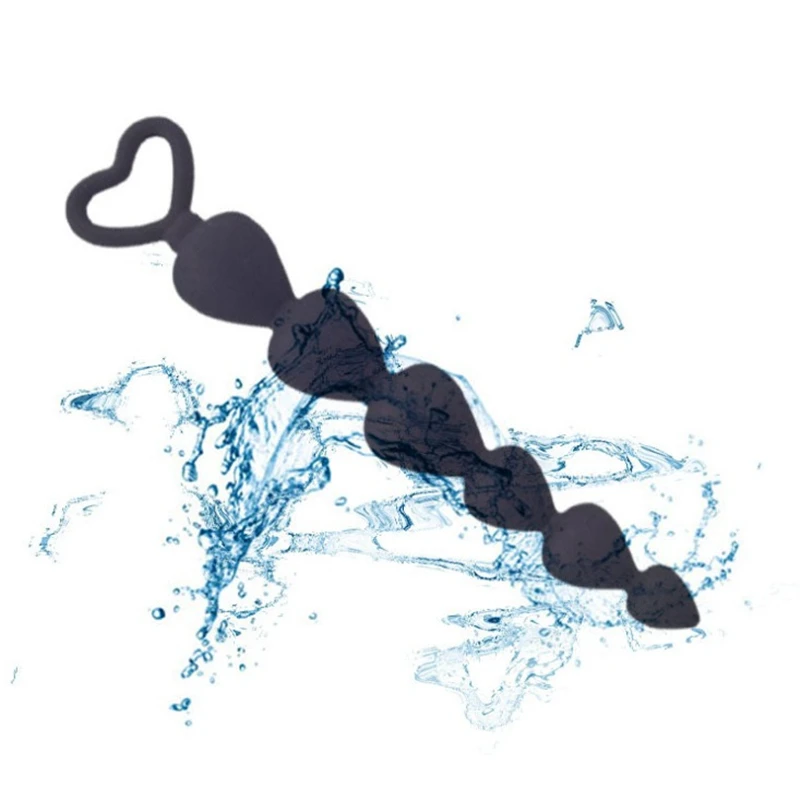 Coeur noir - 6 perles anales en Silicone pour adultes, jouets Sexy ...