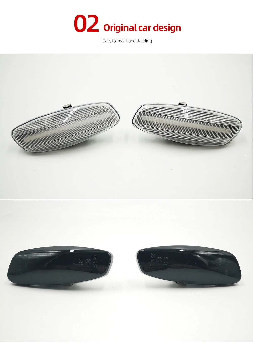 Non dynamique - 2 Pièces Dynamiques FEUX DE POSITION LATÉRAUX LED ...