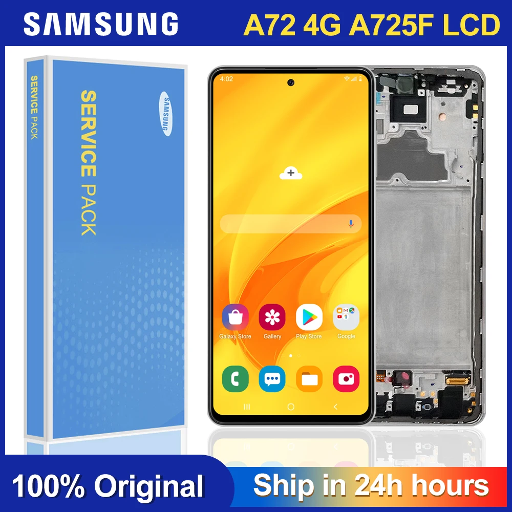 Original For Samsung Galaxy A72 A725 A725f Display Touch Screen With Frame Digitizer Assembly ...