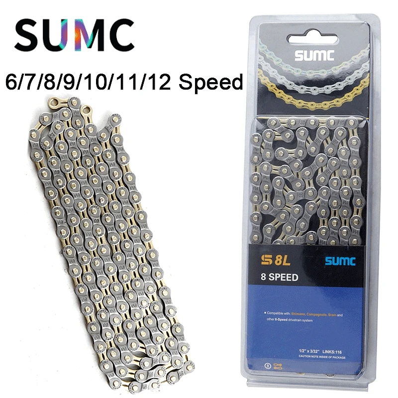 SUMC Bicycle Chain Half Hollow Ultralight 8/9/10/11/12 Speed for MTB ...