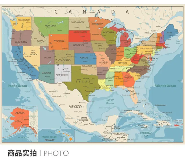 United States Map Poster
