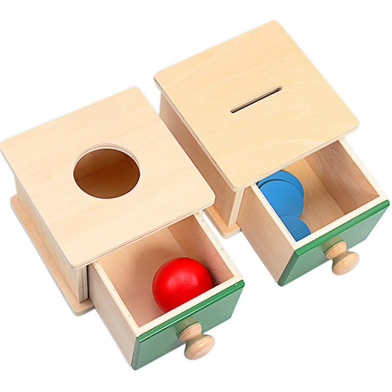 Montessori Materials Match Box Ball Box Coin Box Piggy Bank Set Toys ...