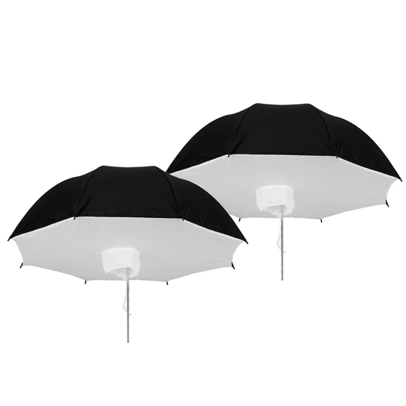 2pcs-84cm-33-Black-Silver-Umbrella-Soft-Diffuser-Studio-Photography ...